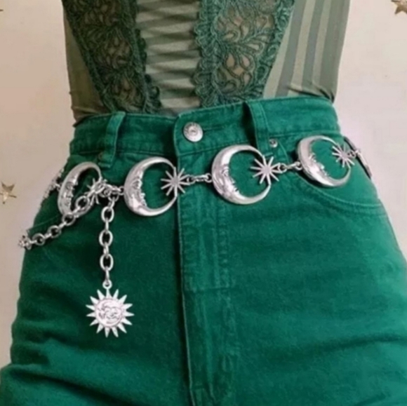 Accessories | New Silver Whimsigoth Style Crescent Moon Stars Metal ...